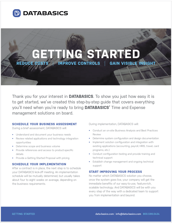 Getting Started with DATABASICS | User Guide