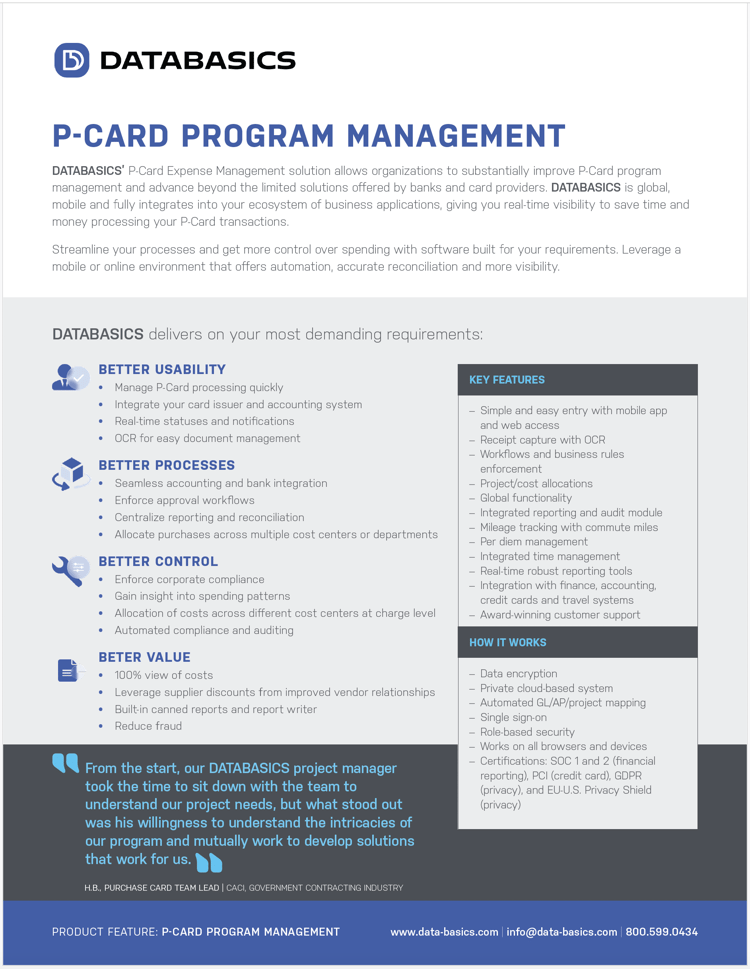 P-Card Program Management Tools